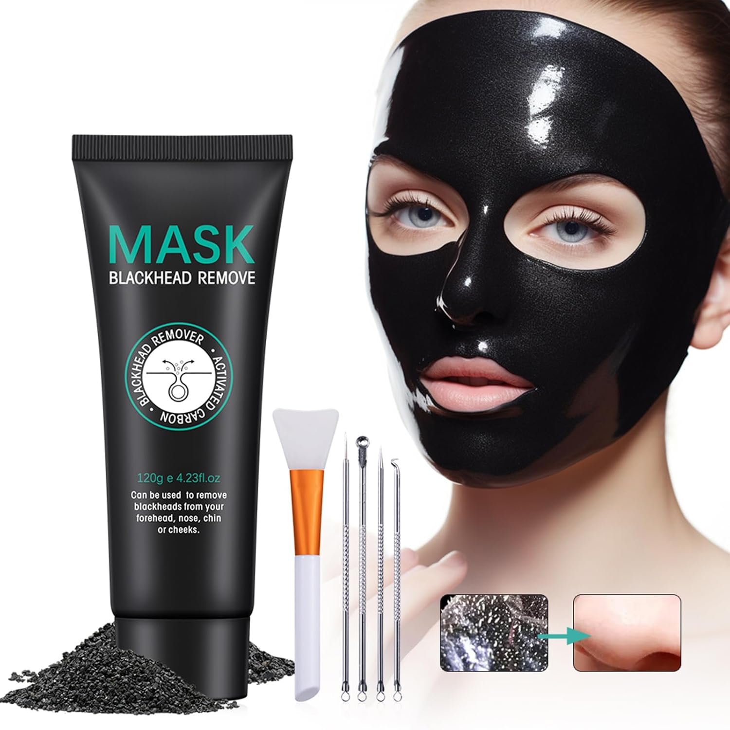 Amazon.com : Peel Off Face Mask, Blackhead Remover Mask with Activated ...