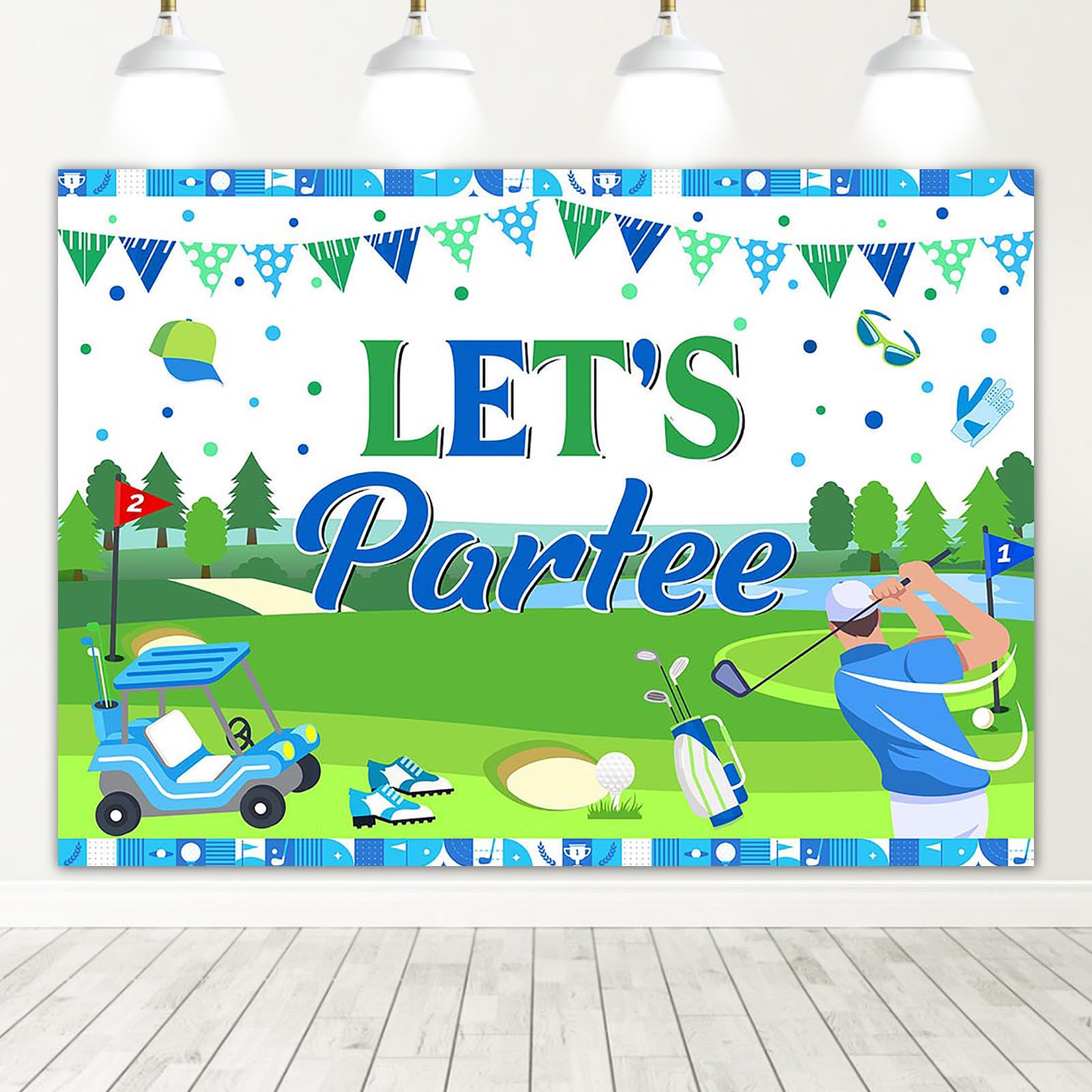Amazon.com : Mocsicka Let's Partee Golf Theme Backdrop Sports Golf ...