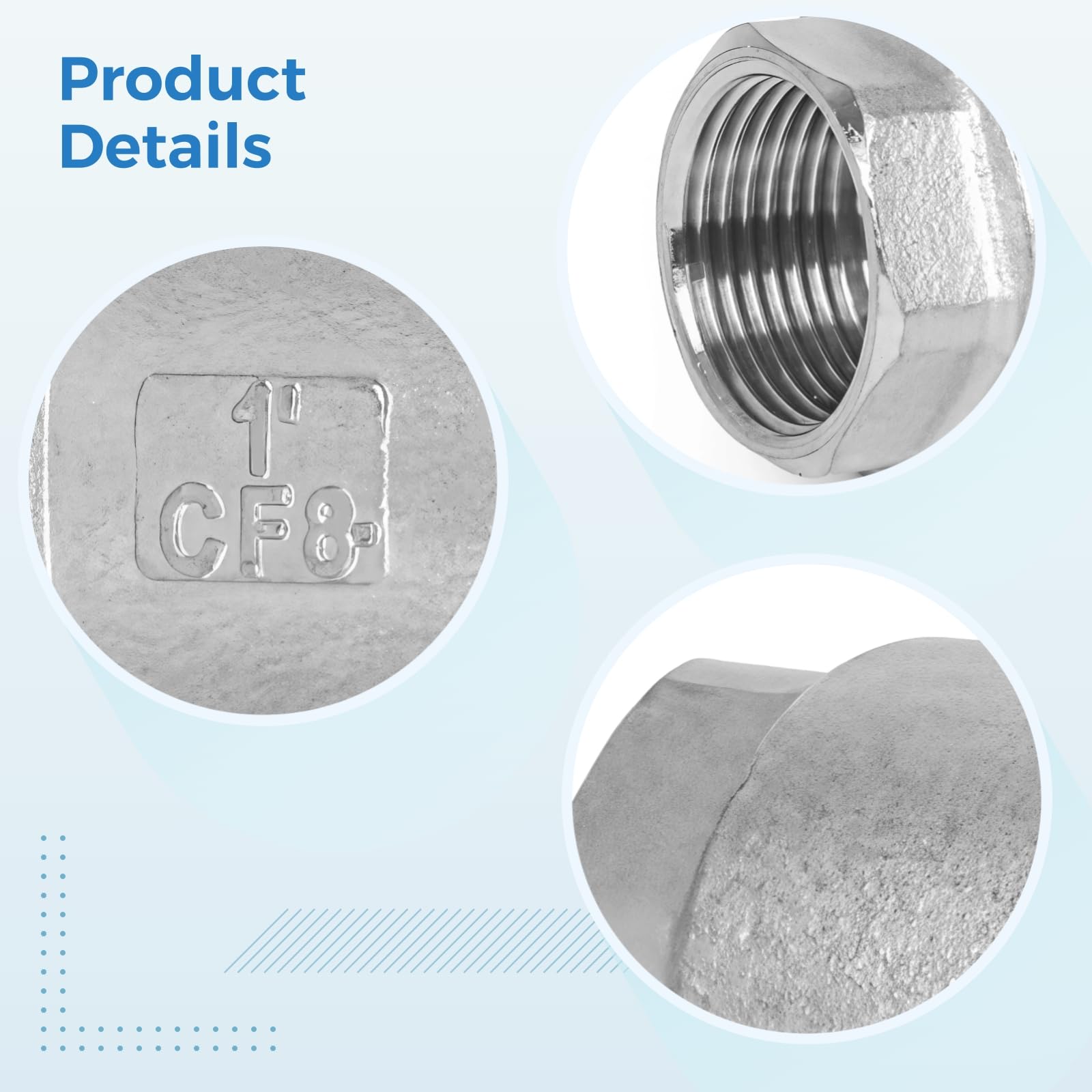 Snapklik.com : 304 Stainless Steel Check Valve, 1 In NPT, CF8 Material ...