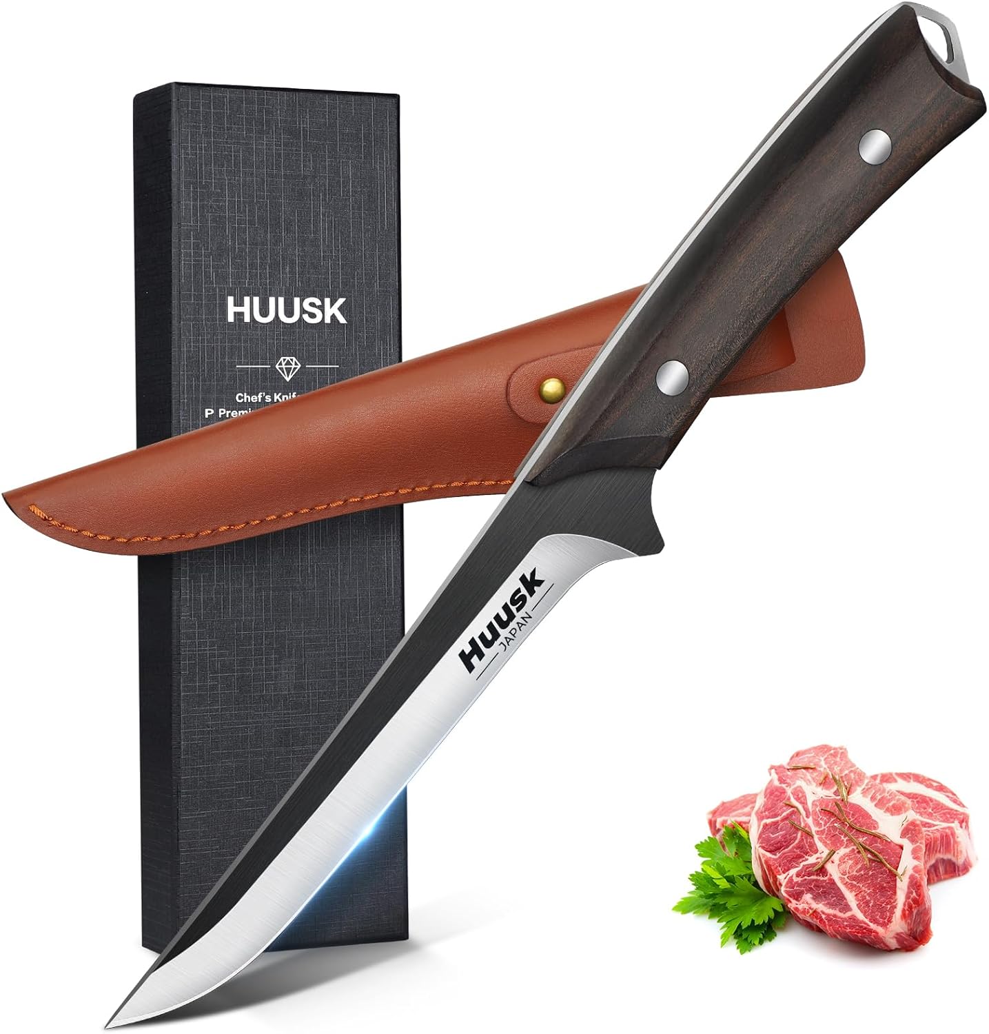 Amazon.com: Huusk Boning Knife for Meat Cutting 6 Inch Japanese Full ...