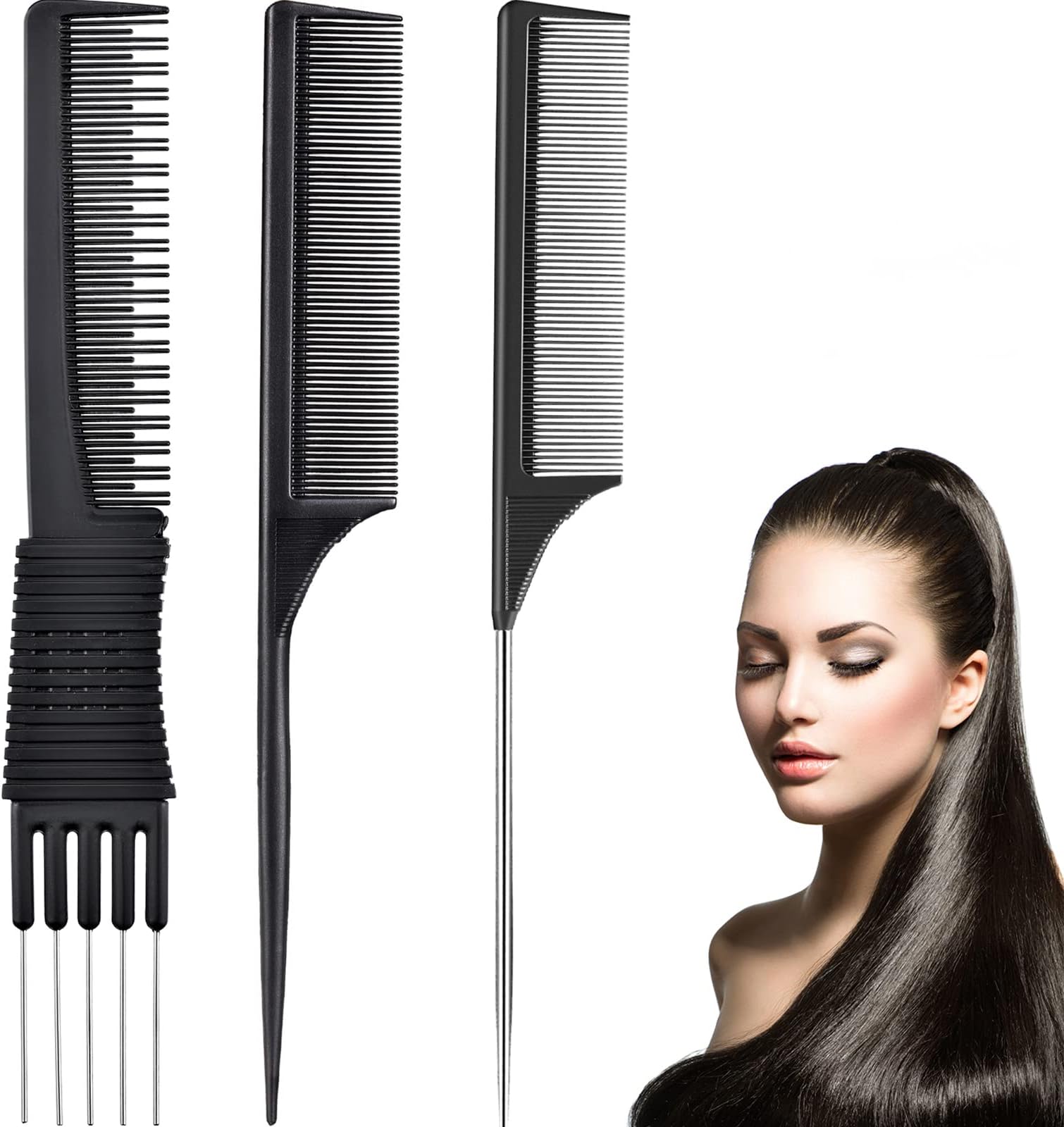 Amazon.com : TsMADDTs Rat Tail Combs for Women and Men, 3PCS Hair Combs ...