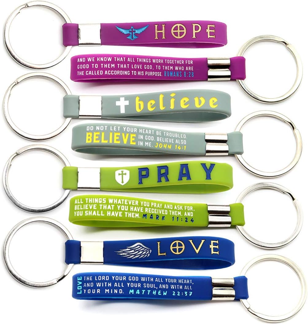 Amazon.com: (12-pack) Christian Inspirational Bible Keychains - Hope ...