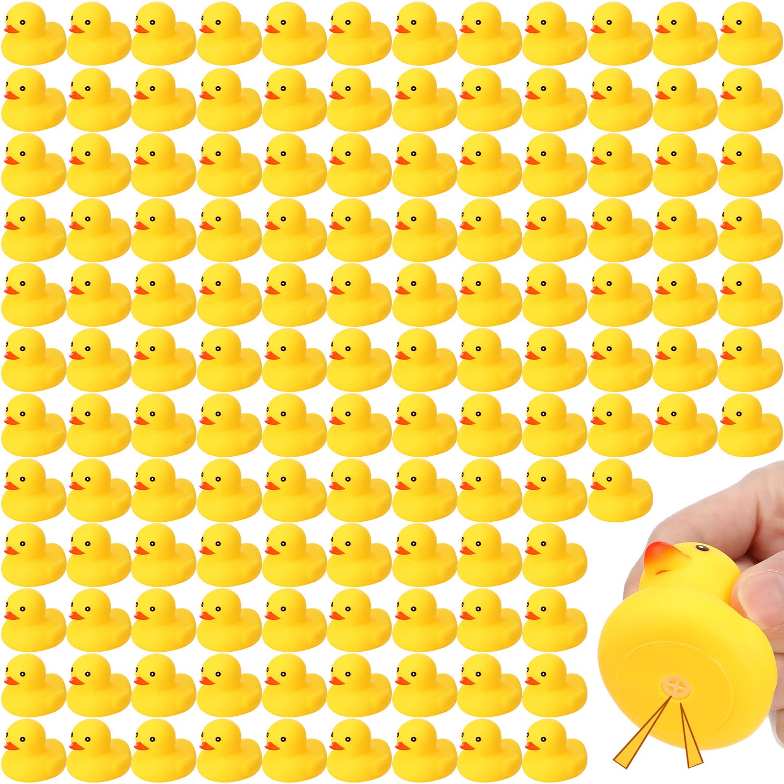 Amazon.com: Zhanmai 300 Pcs Rubber Duck Bath Toys, Mini Float Squeak ...