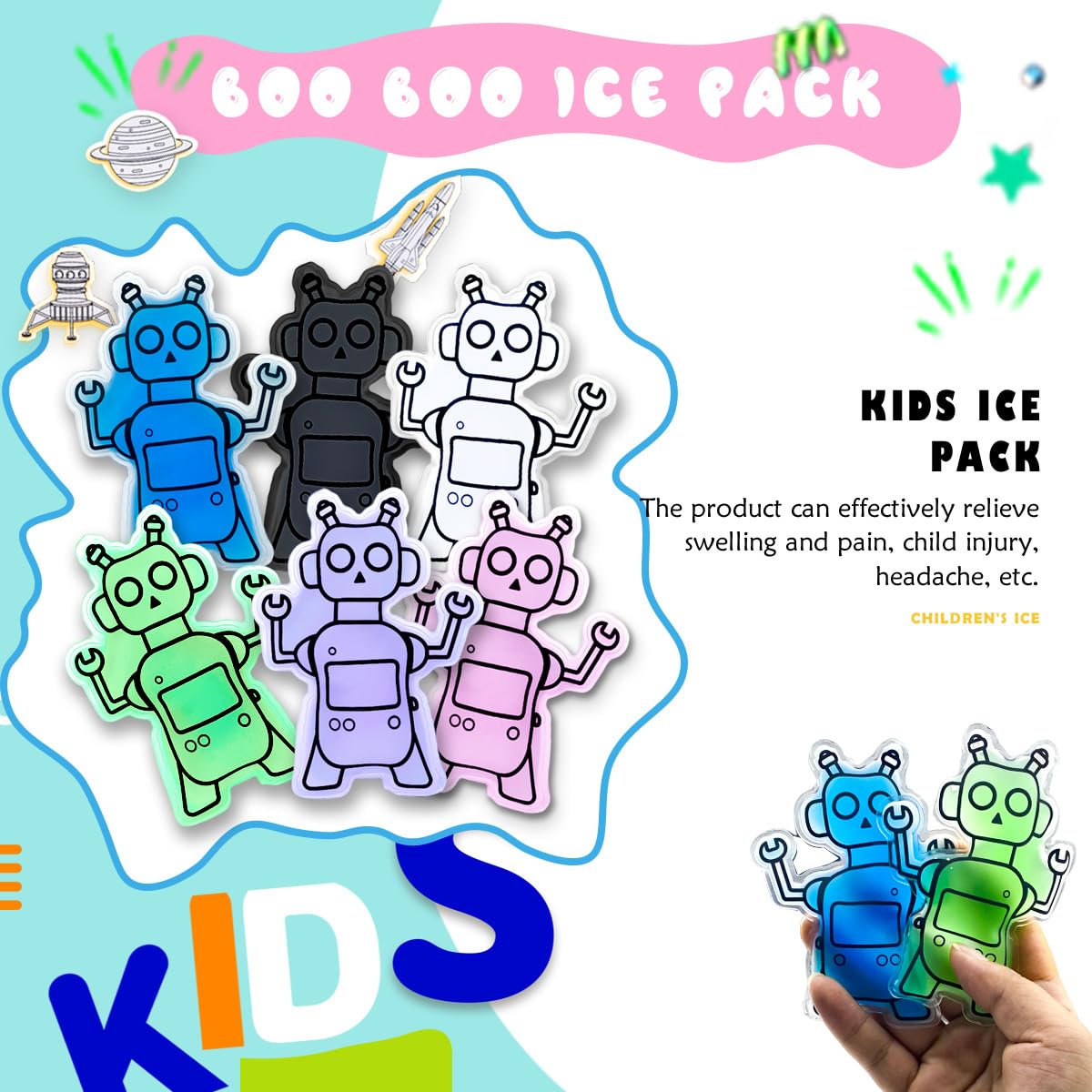 Snapklik.com : Boo Boo Ice Packs For Kids Toddler Reusable Baby Ice ...