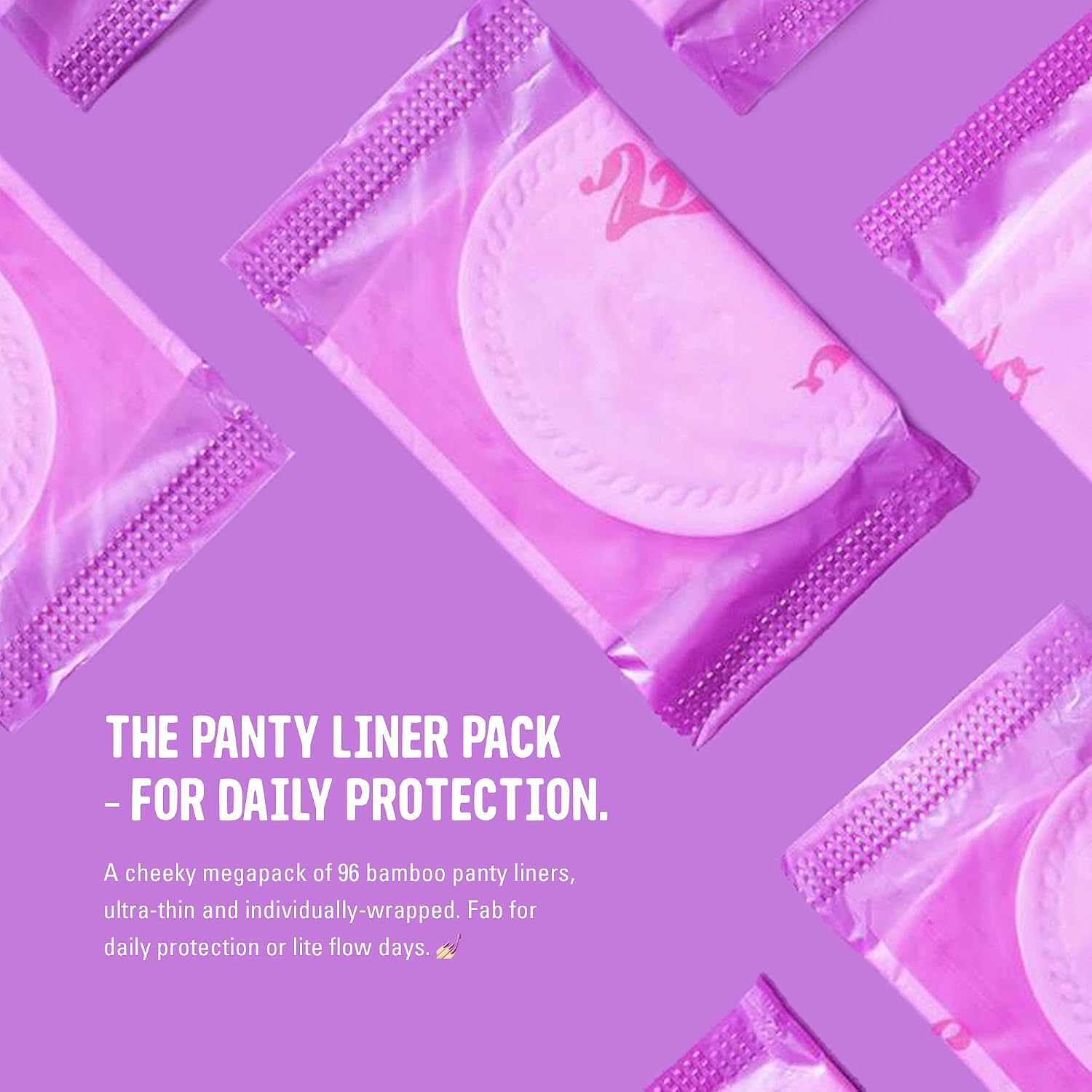 FLO Organic Bamboo Panty Liners Slim, Individually Wrapped Mega Pack ...