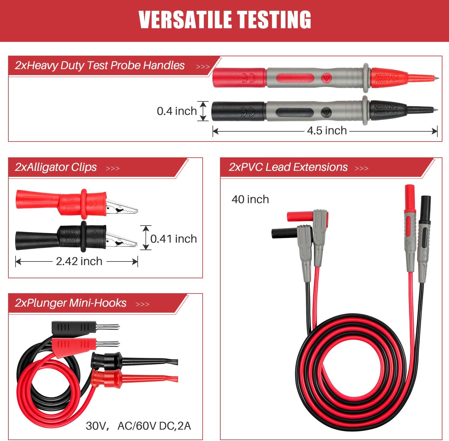 AstroAI 8Pcs Multimeter Test Leads Kit