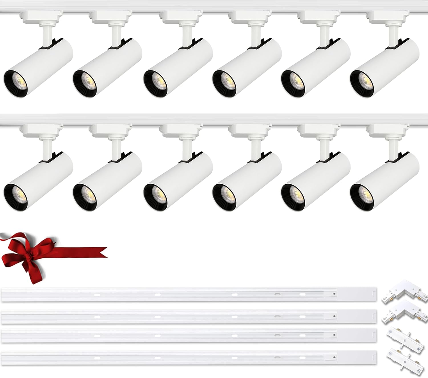 Bravsekai Track Lighting 12 Heads 3000K Warm White, Dimmable from 20% ...