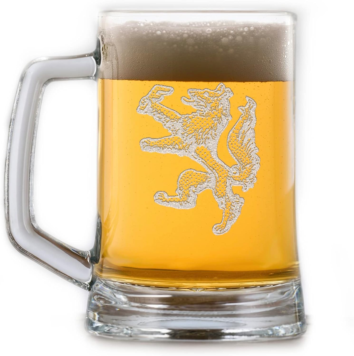 Amazon.com | 44DIG Digamma's Tankard Glass Etched with Rampant Fox, set ...