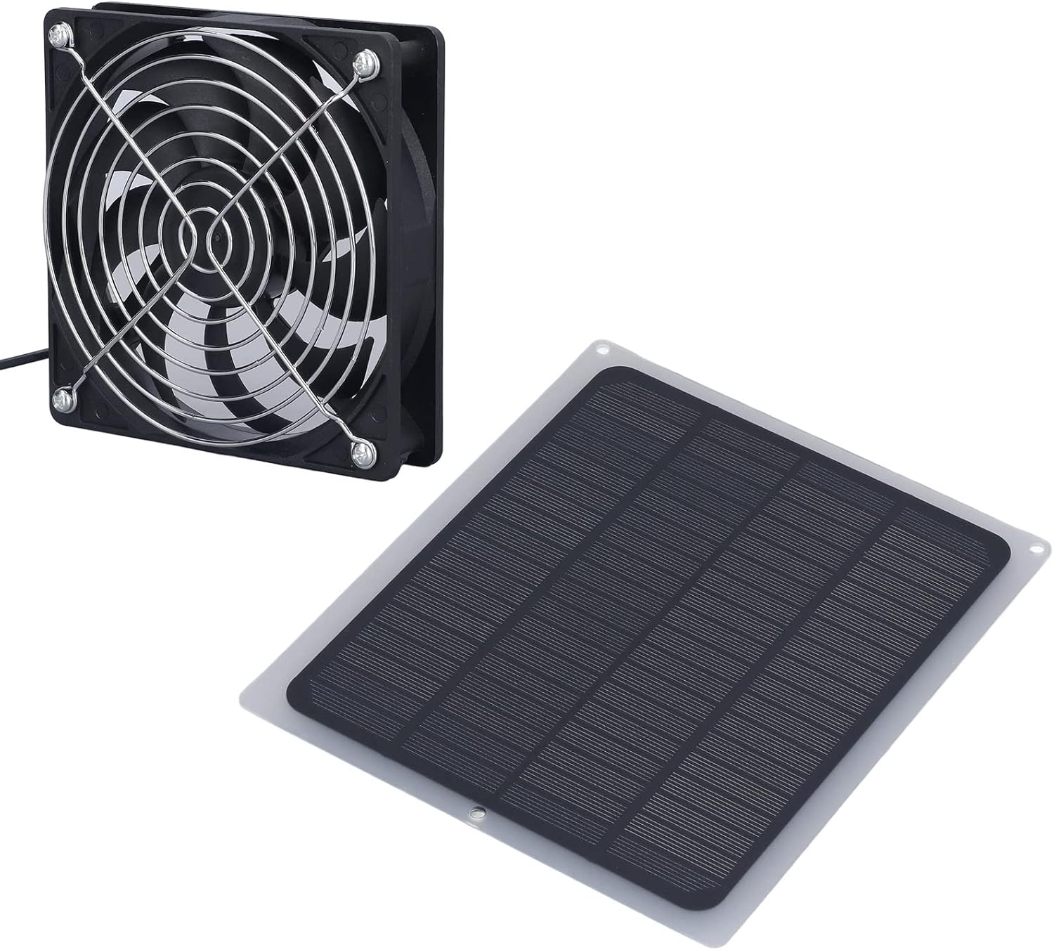 Solar Panel Fan, 6W Greenhouse Solar Fan with Guard Mesh, Bi Metal ...