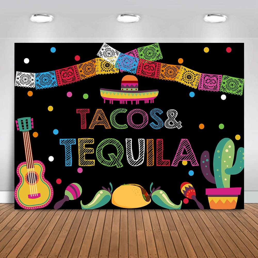 Amazon.com : Tacos Tequila Backdrop Carnival Turkish Style Cactus ...
