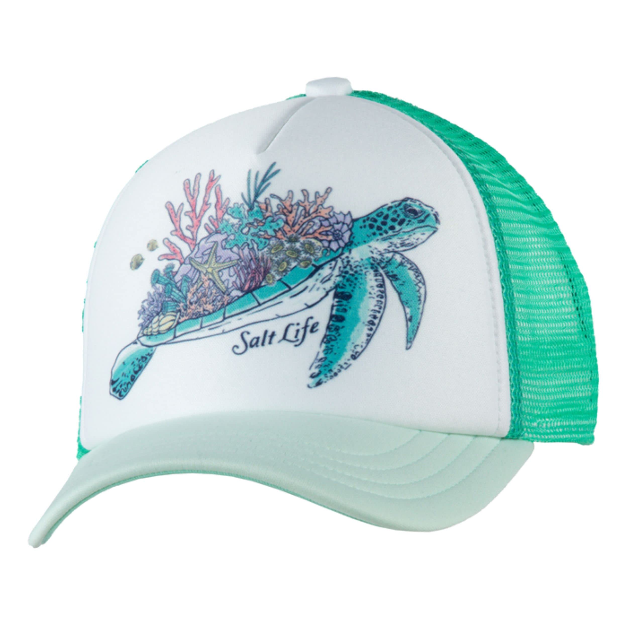Salt Life Girls Turtle Reef Youth Trucker Hat, Aqua Sea, One Size at ...