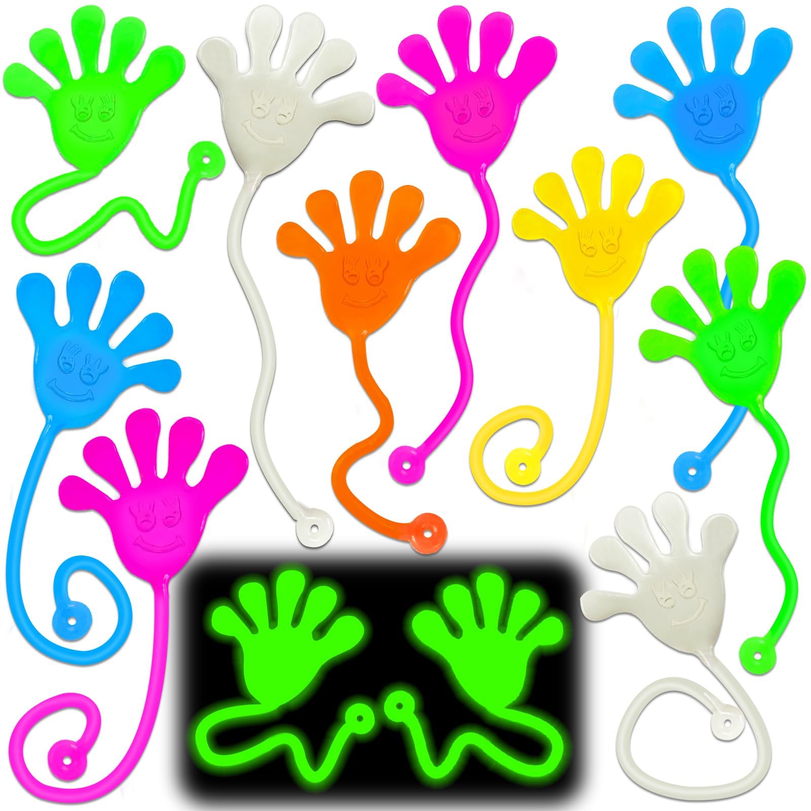 Amazon.com: 29PCS Glow in Dark Sticky Hands Bulk Party Favors for Kids ...