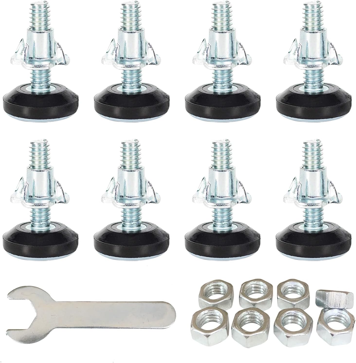 Lenshade 8 Pack 5/16 Inch Adjustable Leveling Feet Furniture Levelers ...