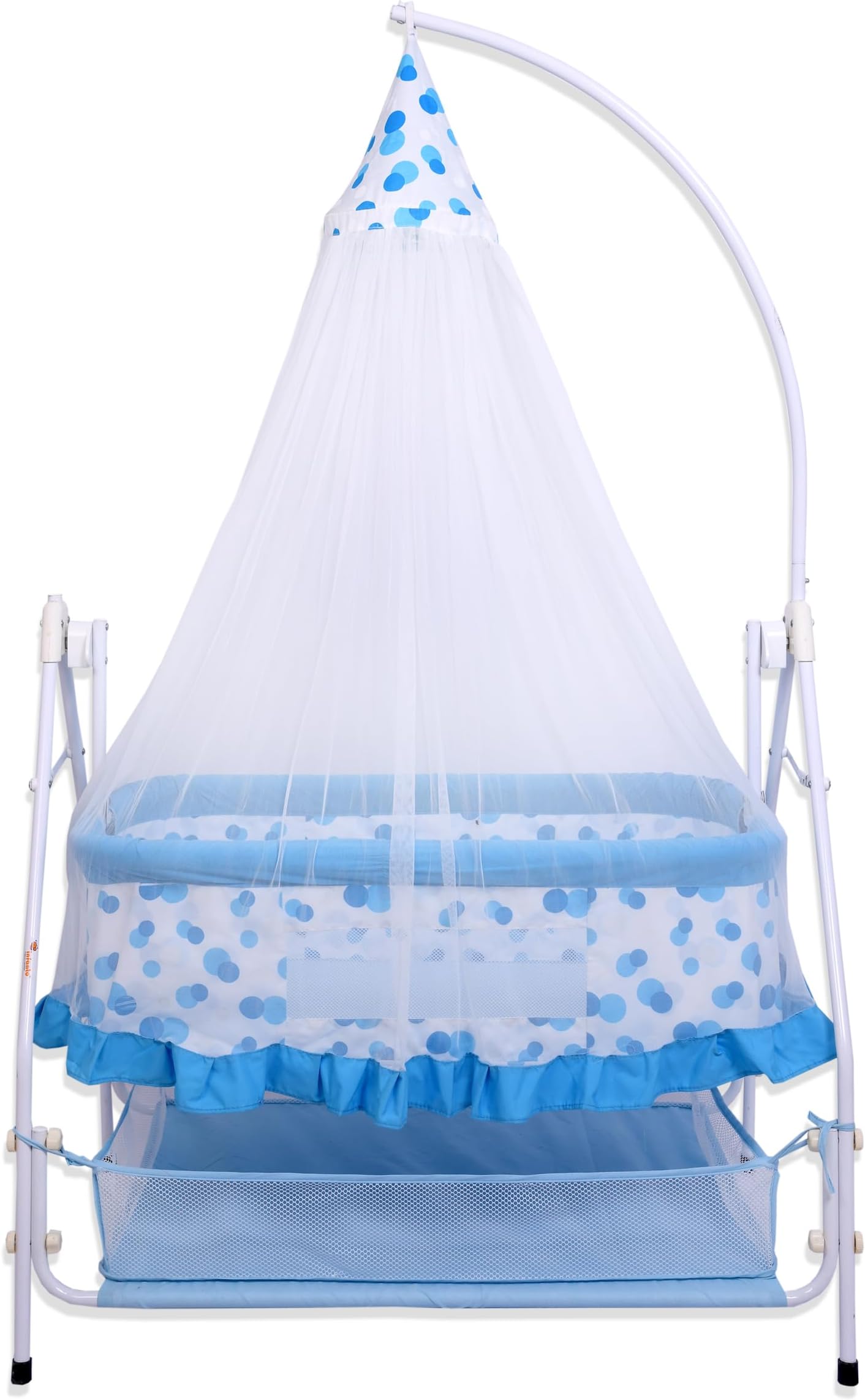 TOFO New Born Baby Mobile Swing, Cradle with Mosquito net (Blue) Canopy ...