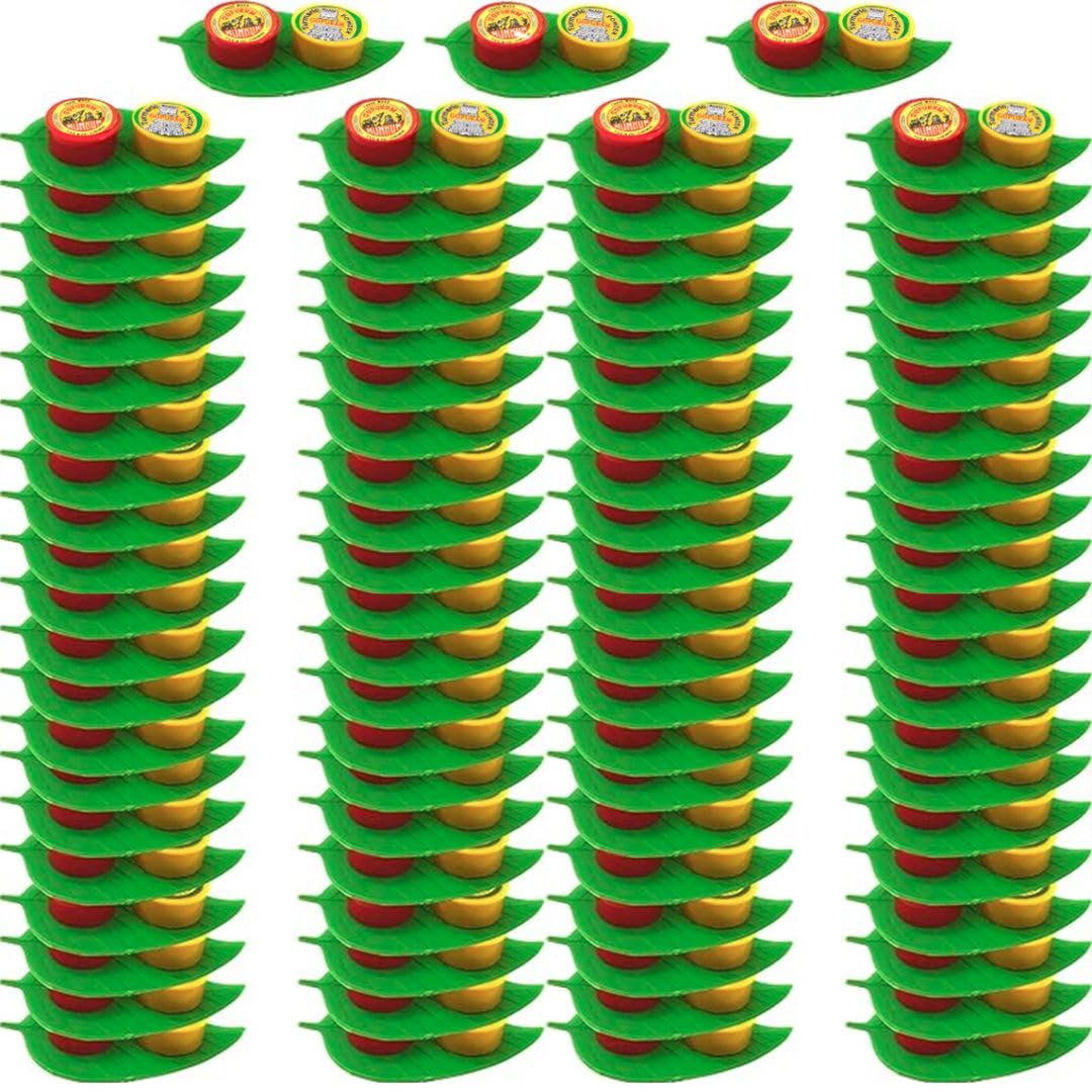 Gopuram Kumkum and Turmeric Powder Combo Leaf Set - (Pack of 300 ...