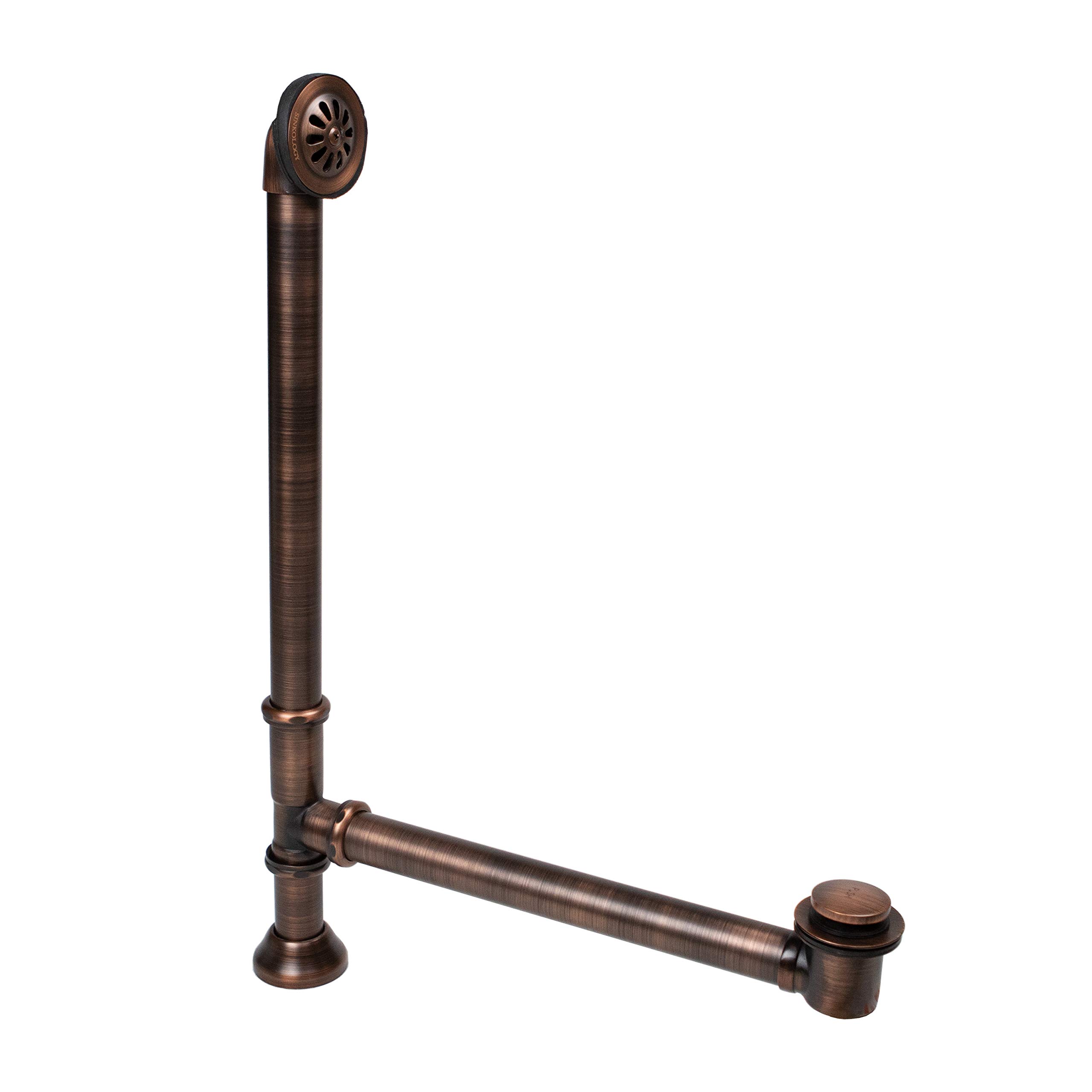 SinkSense 1.5" Pop-Up Bathtub Drain and Overflow Kit in Antique Copper ...