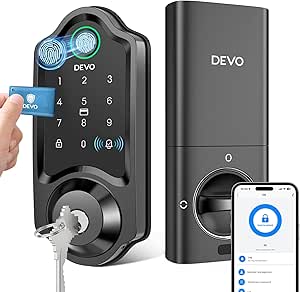 DEVO G8 Fingerprint Smart Lock, Keyless Entry Door Lock with Doorbell ...
