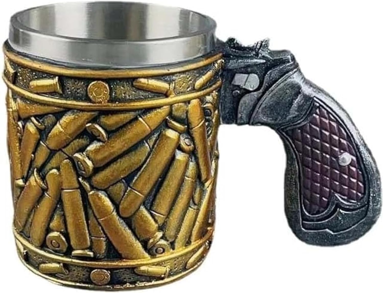 Amazon.com | froyo Revolver Gun Bullet Beer Cup, Stainless Steel Bullet ...