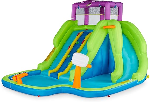 Amazon.com: MAGIC UNION Triple Blast Inflatable Play Center with Water ...