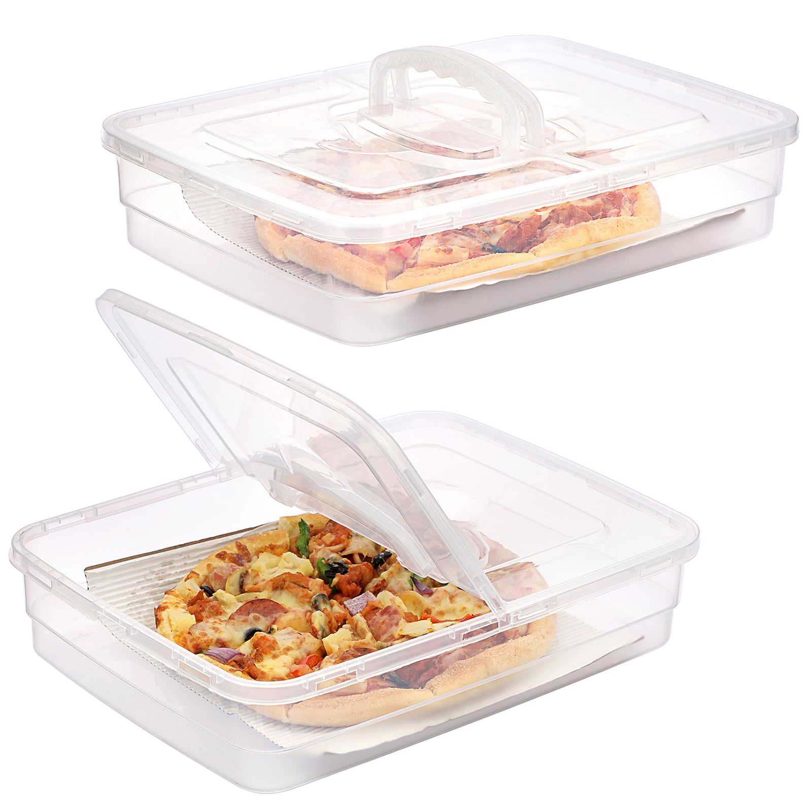 Snapklik.com : BTSKY 2 Pack 141x102x3 Inch Pizza Storage Container