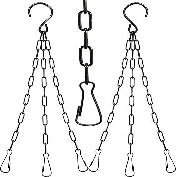 Amazon.com: Meinvcisi Heavy Duty Black Metal Hanging Chains for Plants ...