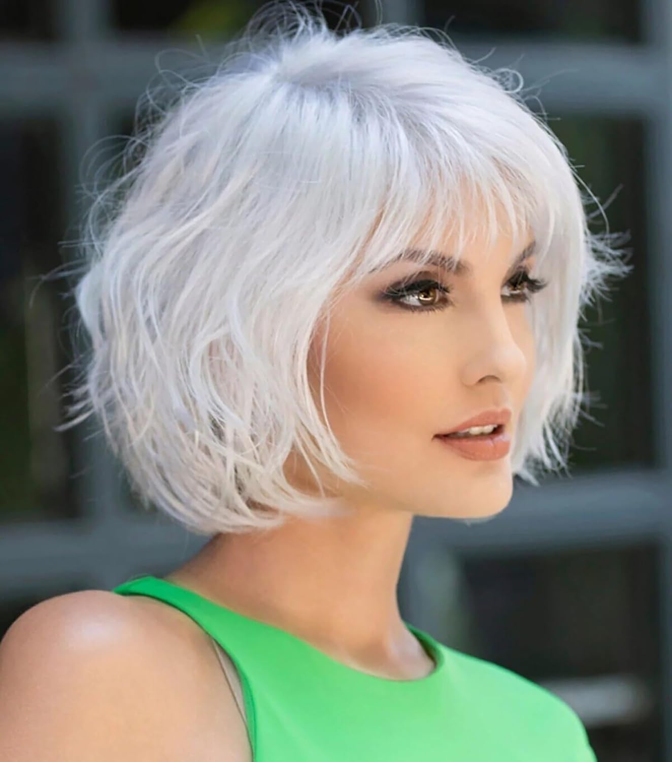 Fashion Women Short Curly Hair Wig Silver White Wig for Women Wig ...