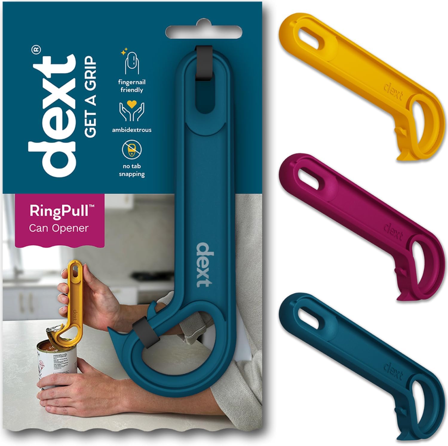Amazon.com: Ring Pull Can Tin Opener - dext Products. Makes cans and tins Twice as Easy to Open ...
