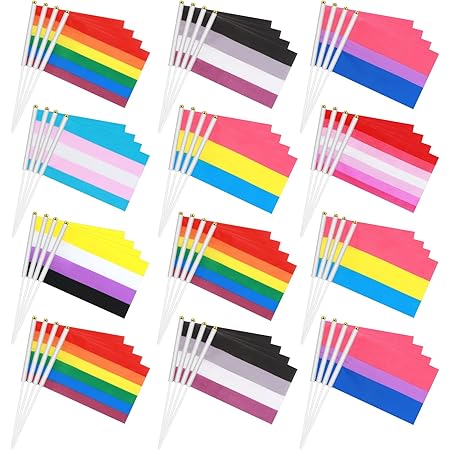 Amazon.com : 120 Pack Rainbow Pride Flag Small Mini Flag USA American ...