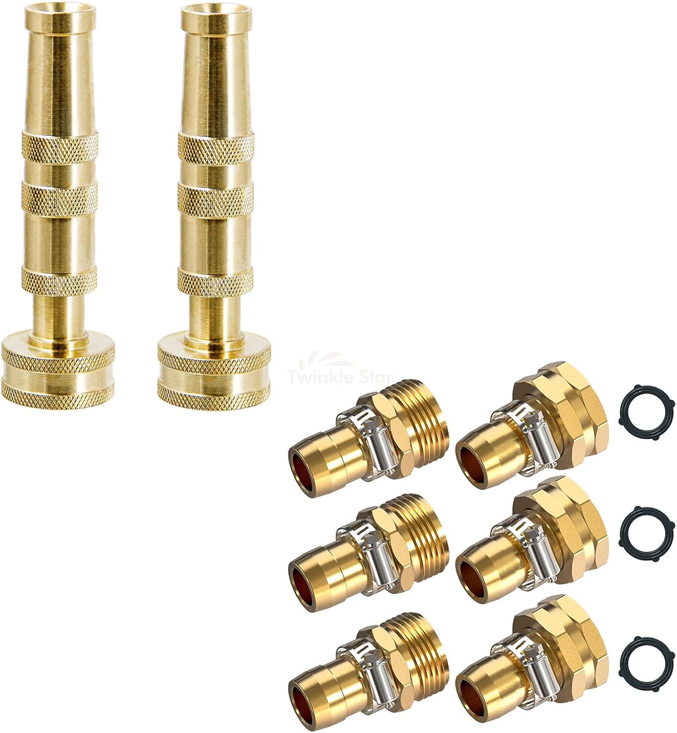 Amazon.com : Twinkle Star Heavy-Duty Brass Adjustable Twist Hose Nozzle ...