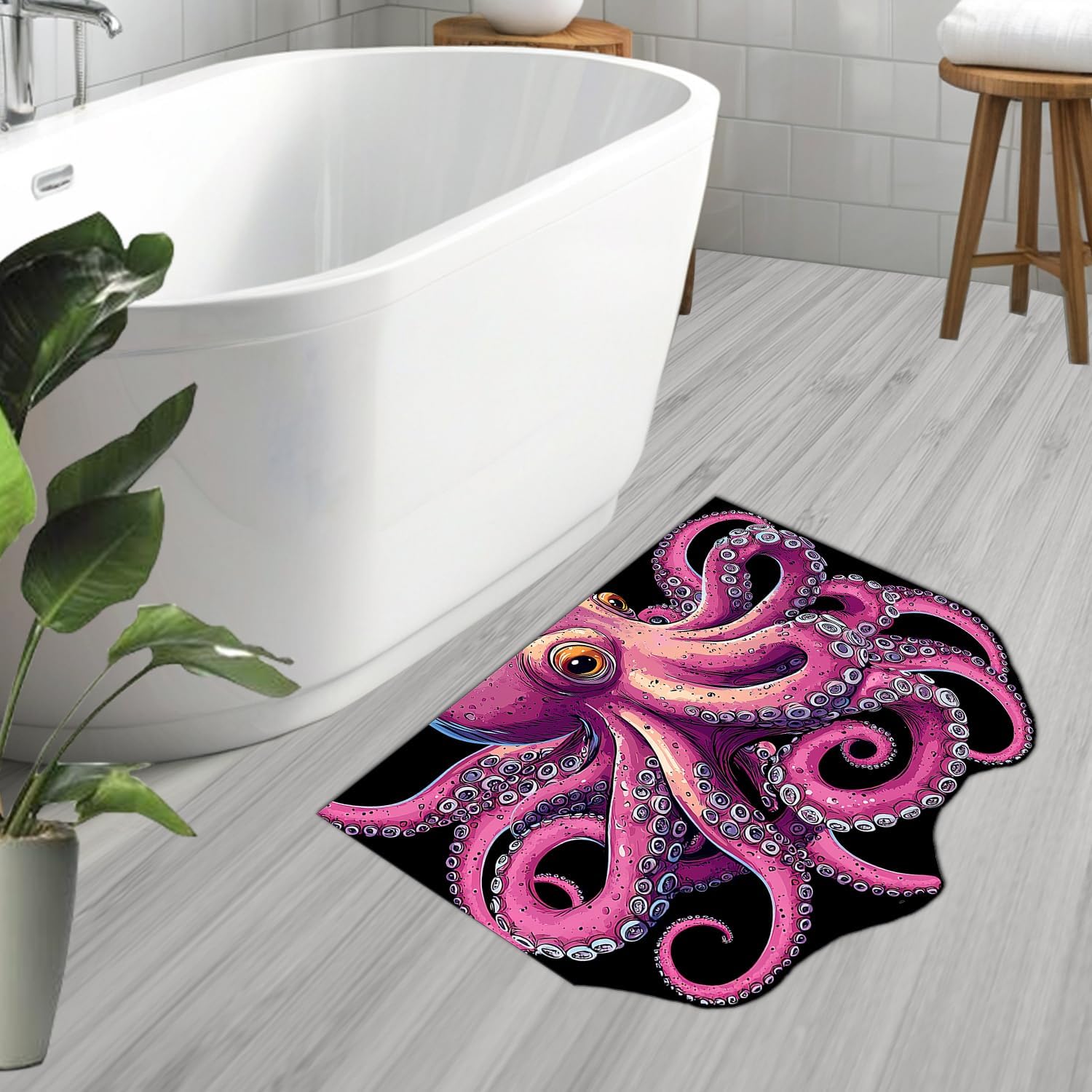Amazon.com: JPSBJWJ Octopus Tentacles Bathroom Mat - Funny Bath Mat ...