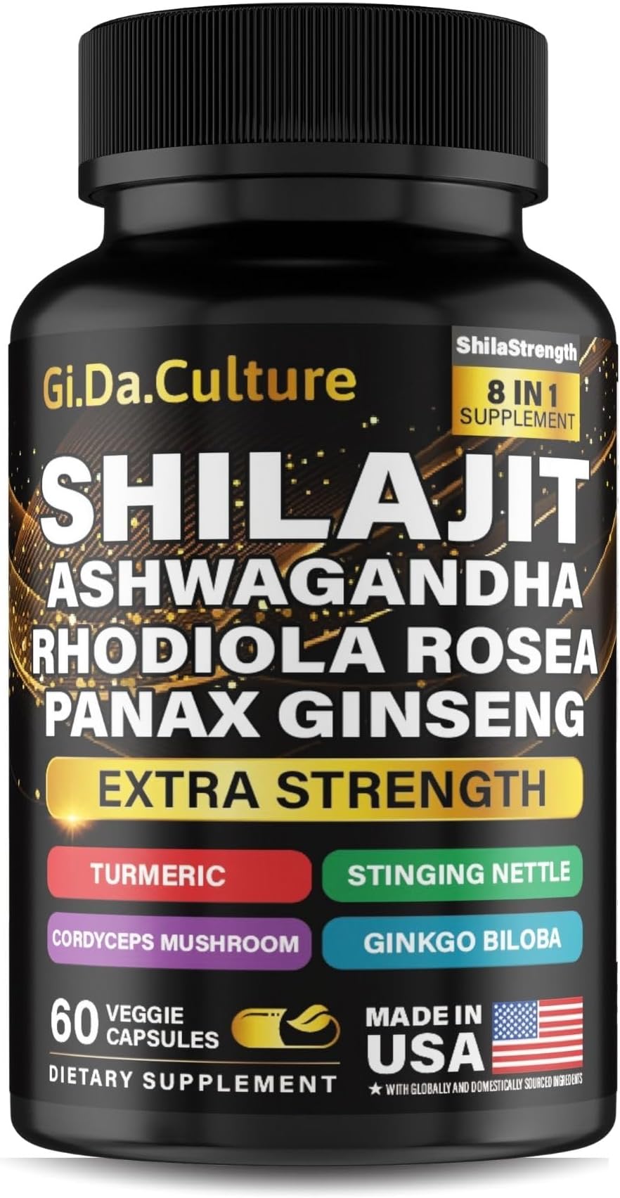 Amazon.com: Gi.Da.Culture Shilajit Ashwagandha Rhodiola Rosea Panax ...