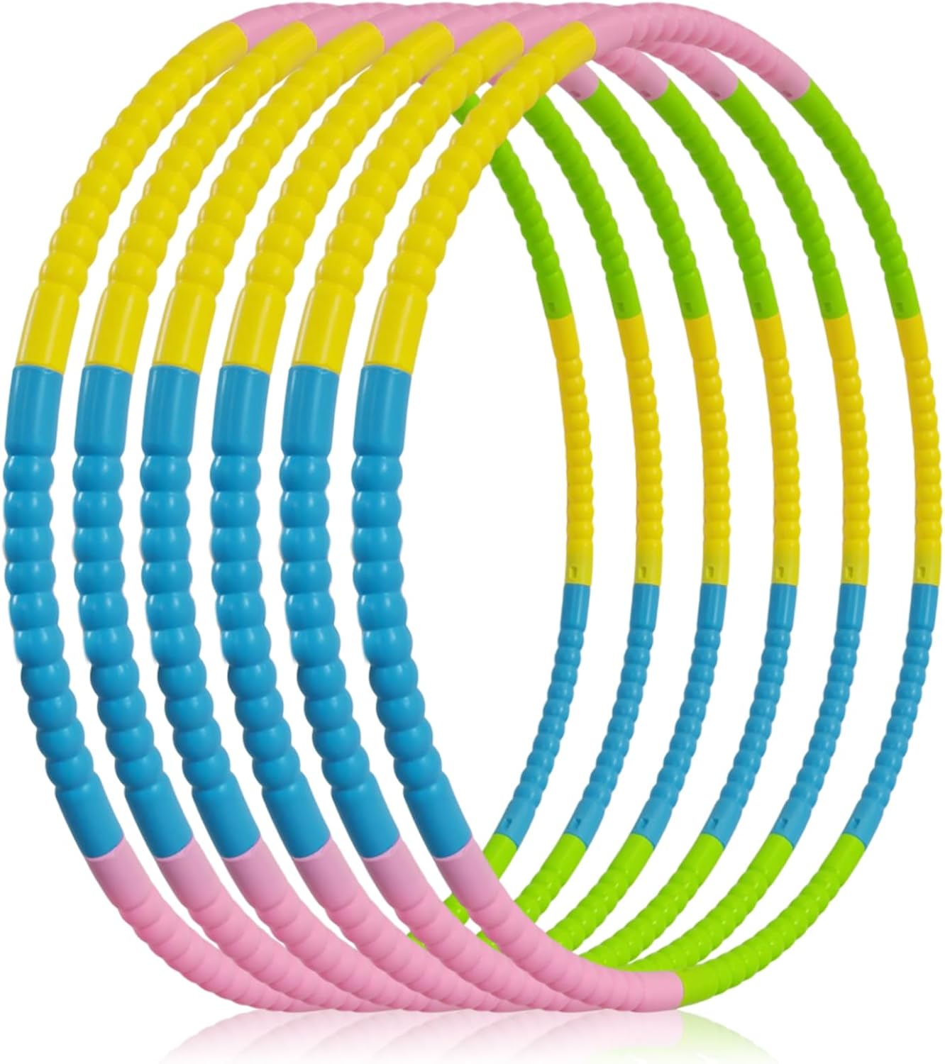 Amazon.com: 6 Pcs Toy Color Hoop Detachable Adjustable Exercise Hoop ...