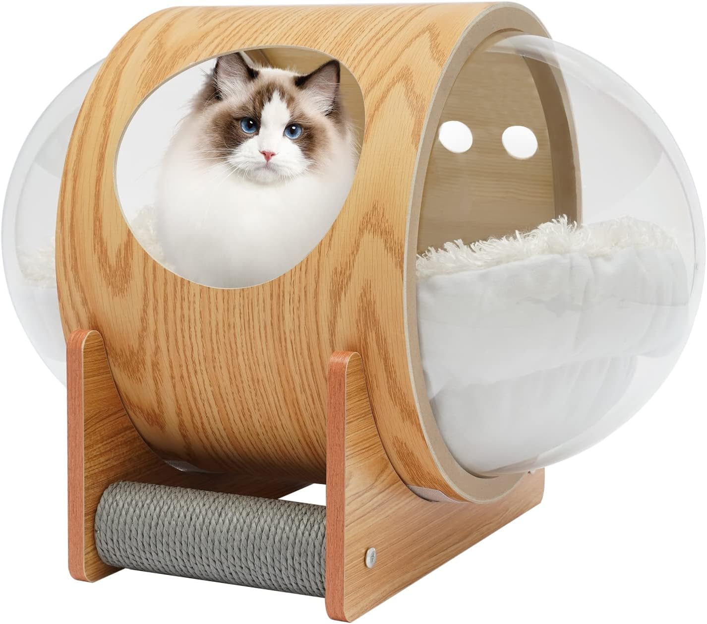 Amazon.com : Cat Bed Spaceship Wooden Pet Bed Space Capsule with ...