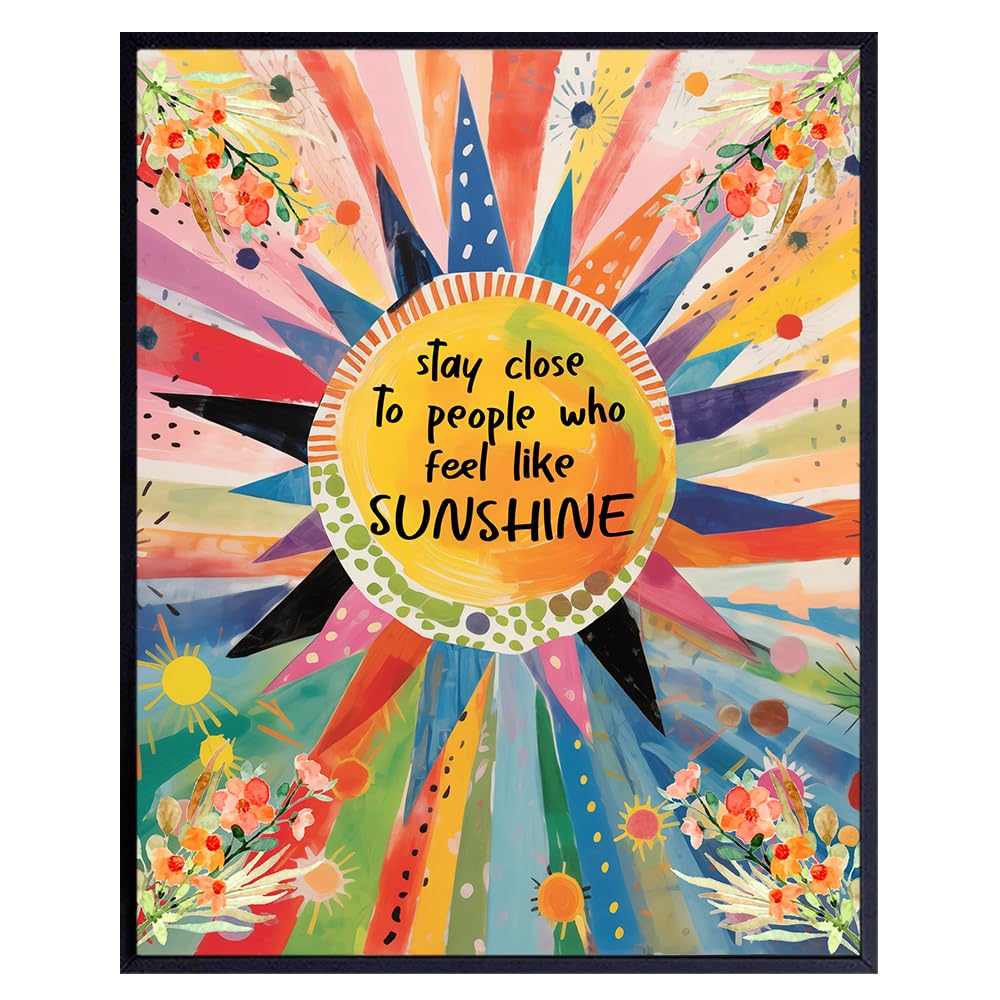 Amazon.com: Inspirational Art positive Wall Decor - Colorful Watercolor ...