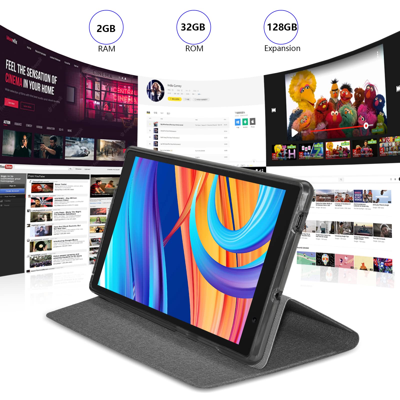 Snapklik.com : 8 Inch Android 11 Tablet, 2GB RAM+32GB ROM 1TB ...