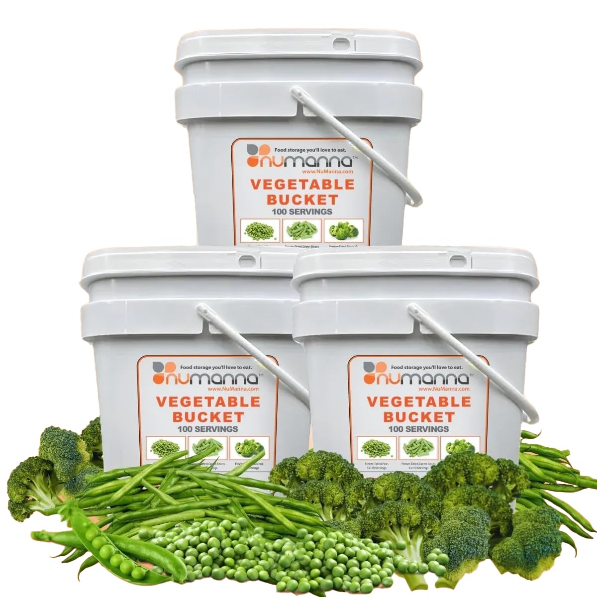 Amazon.com: NuManna Triple Pack Freeze-Dried 3 Vegetables Buckets 300 ...