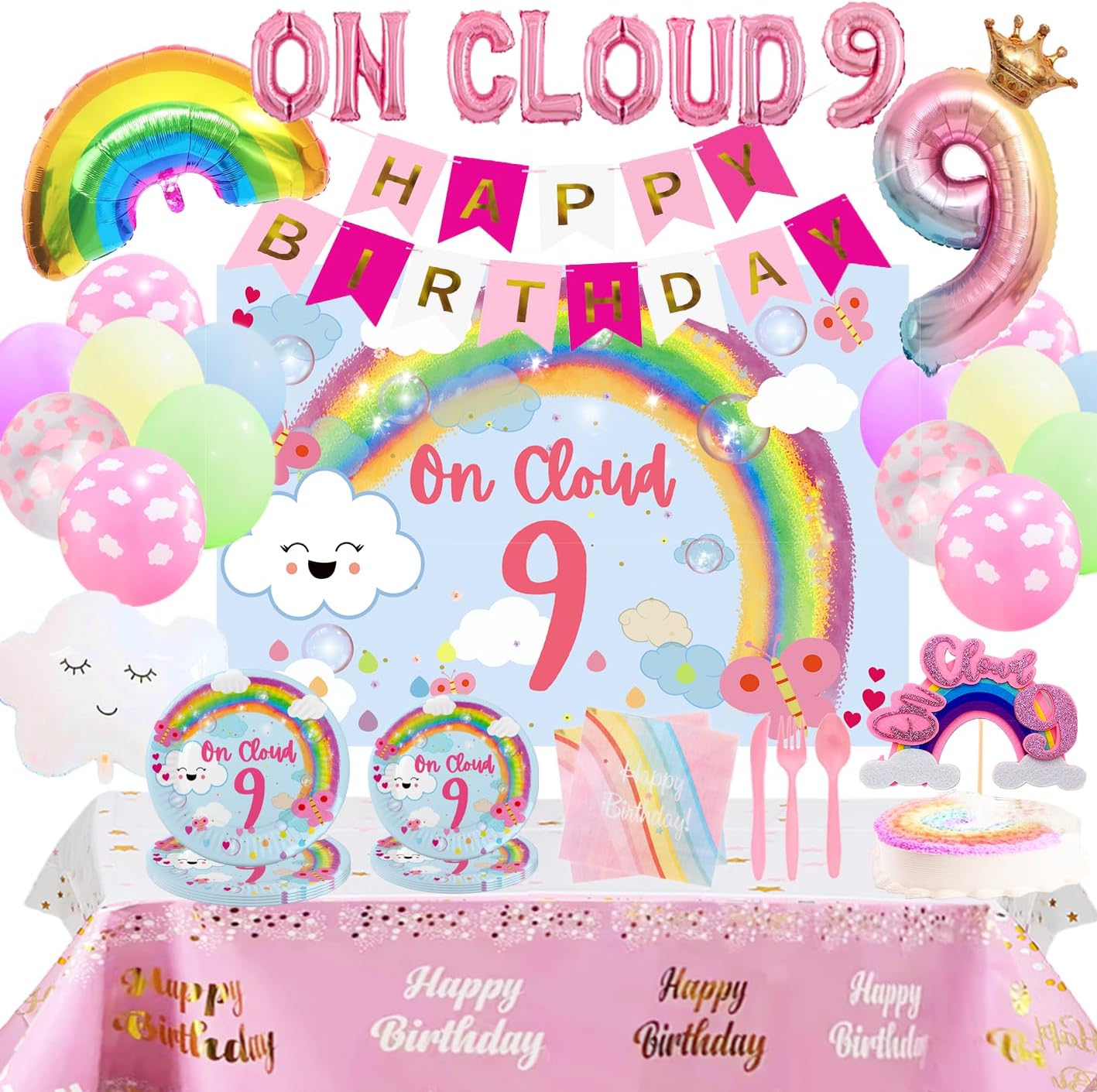 Amazon.com: On Cloud 9 Birthday Party Decorations,On Cloud 9 Balloons ...