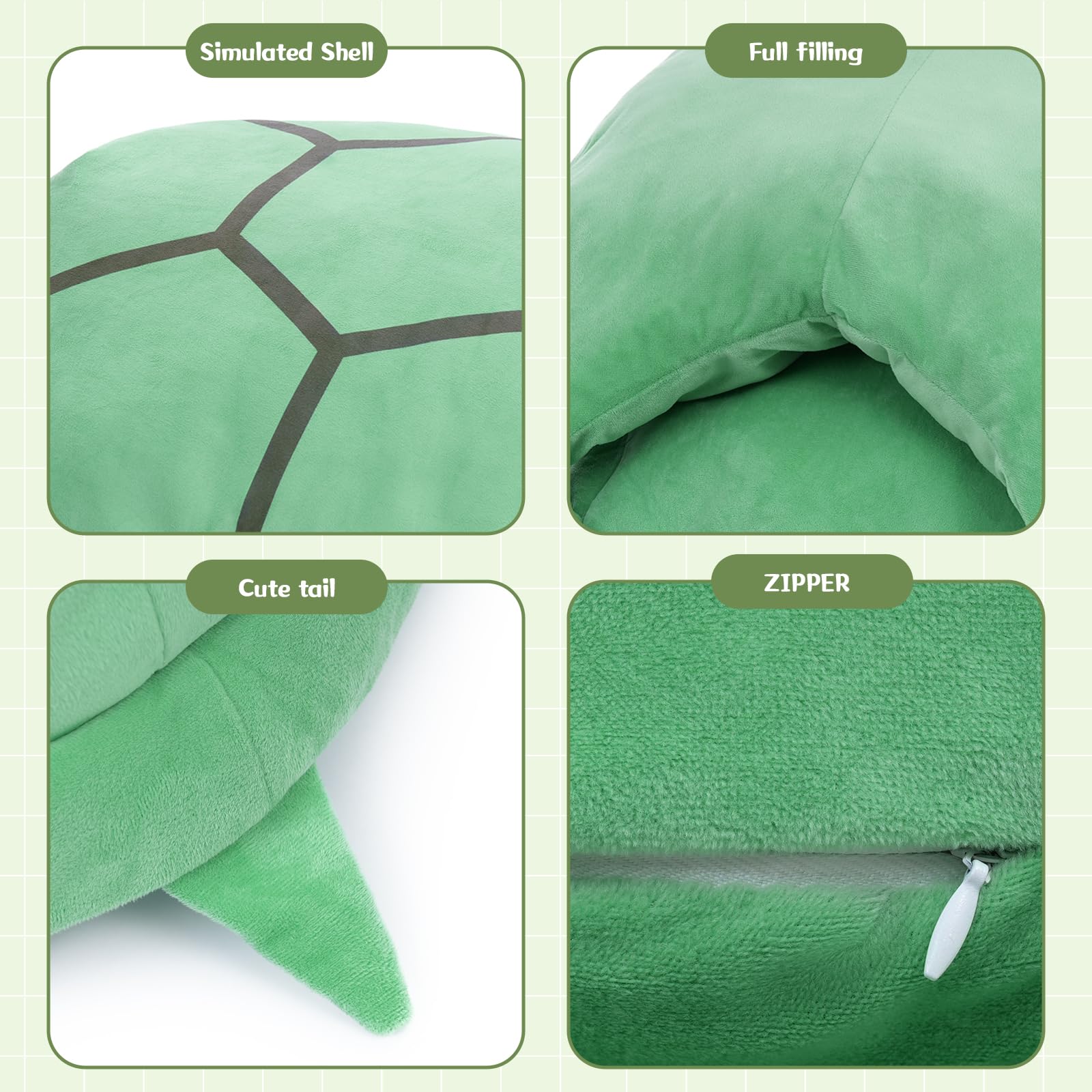 BENINY 40 inch Wearable Turtle Shell Pillow, Giant Stuffed Turtle Shell ...