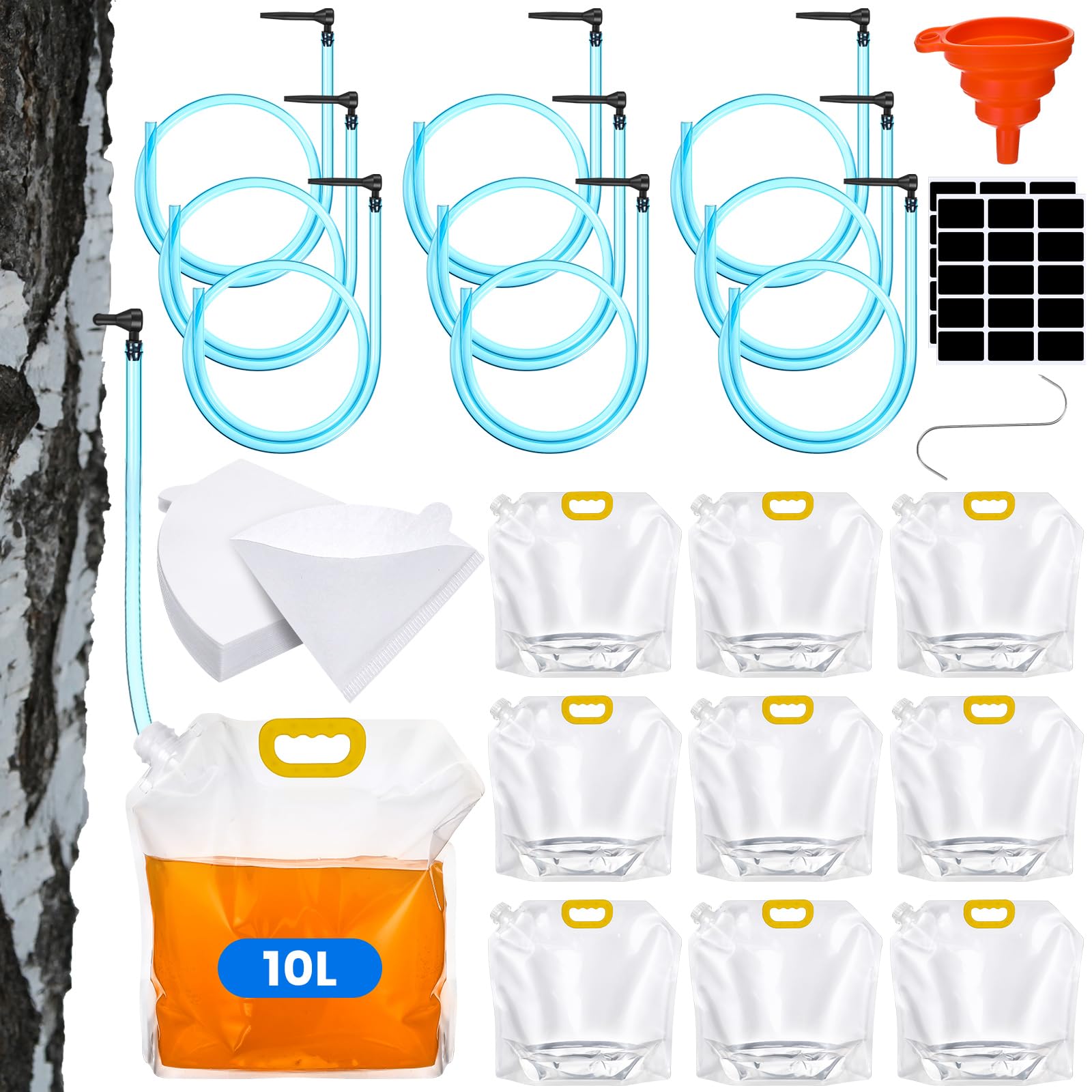 Amazon.com : Nuogo 10 Sets Maple Syrup Tapping Kit Includes 10 L Maple ...