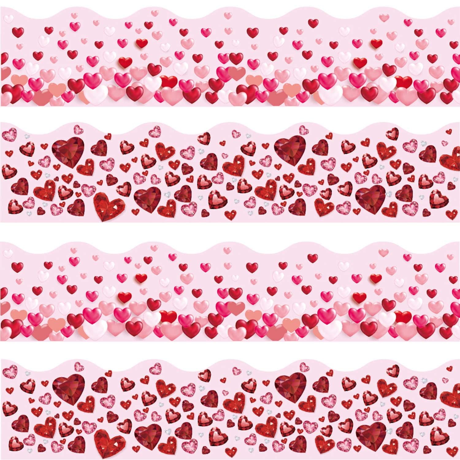 Amazon.com: Quera 57.4ft Valentine's Day Bulletin Board Borders Diamond ...