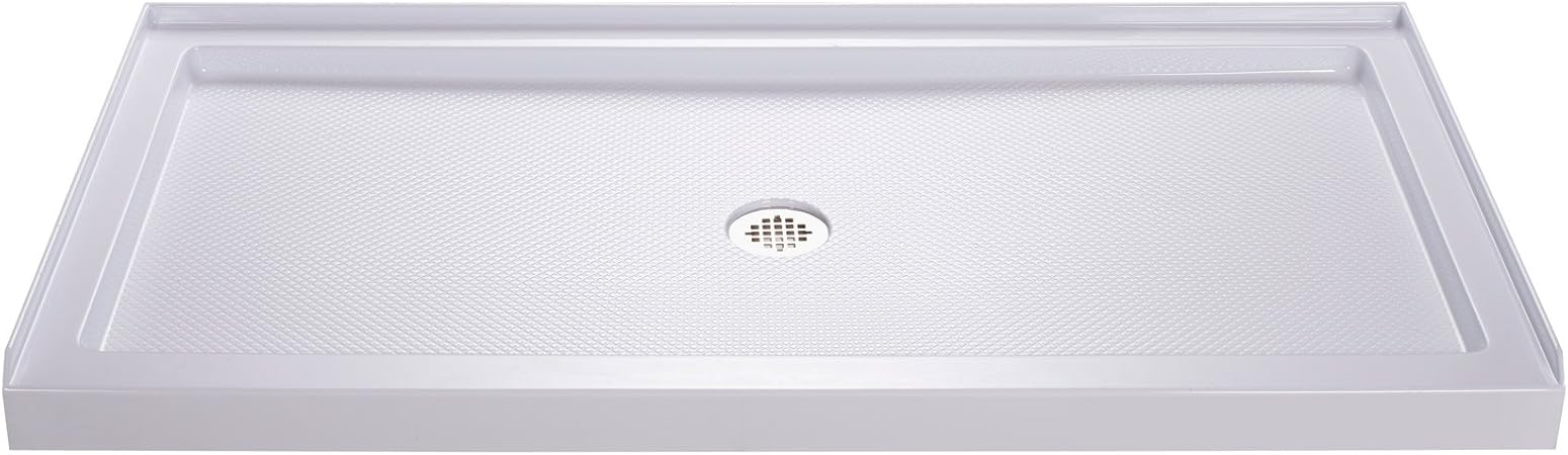 DreamLine SlimLine 32 in. D x 54 in. W x 2 3/4 in. H Center Drain ...