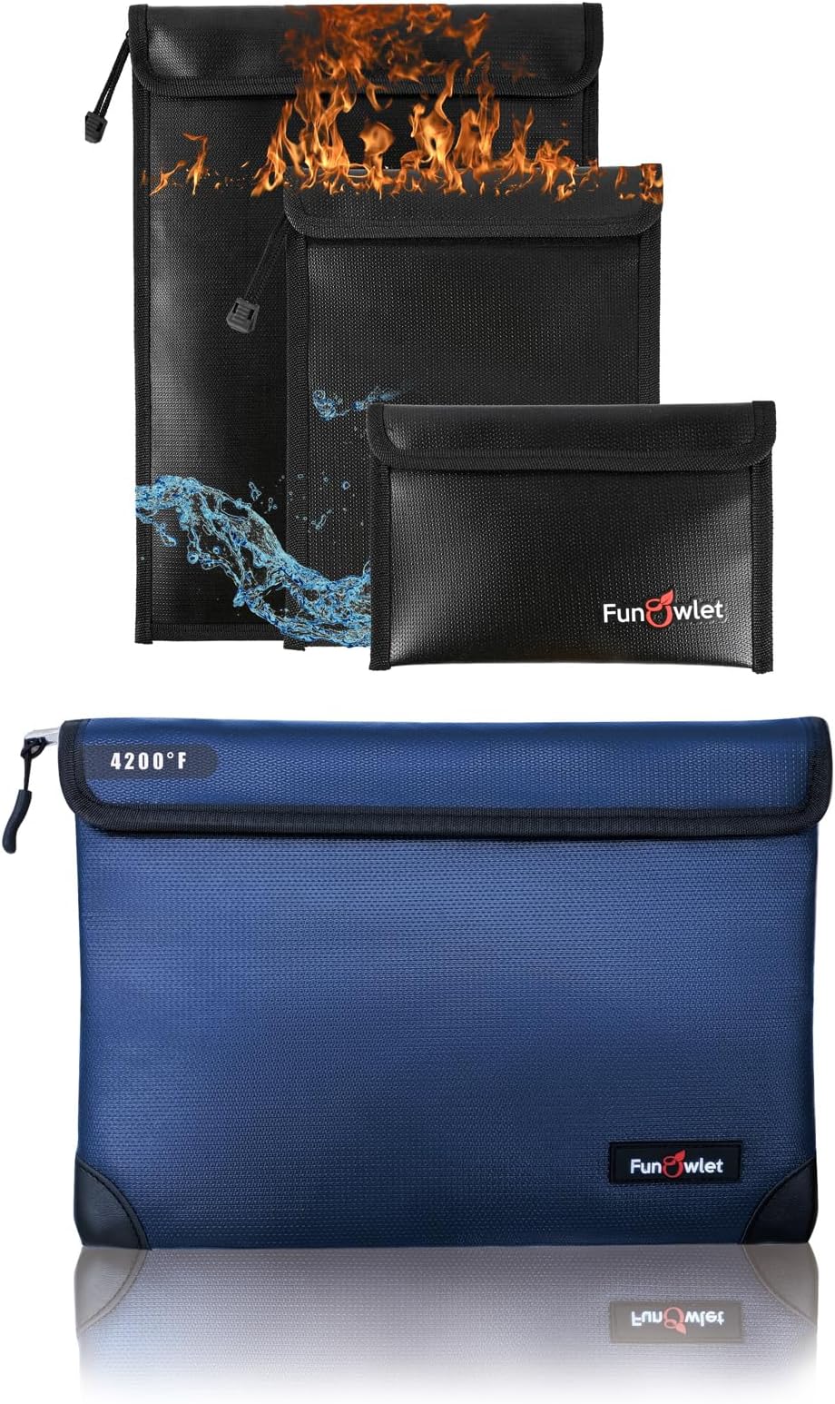 Amazon.com: Fireproof Safe Money Document Bags - 4 Pack Waterproof ...