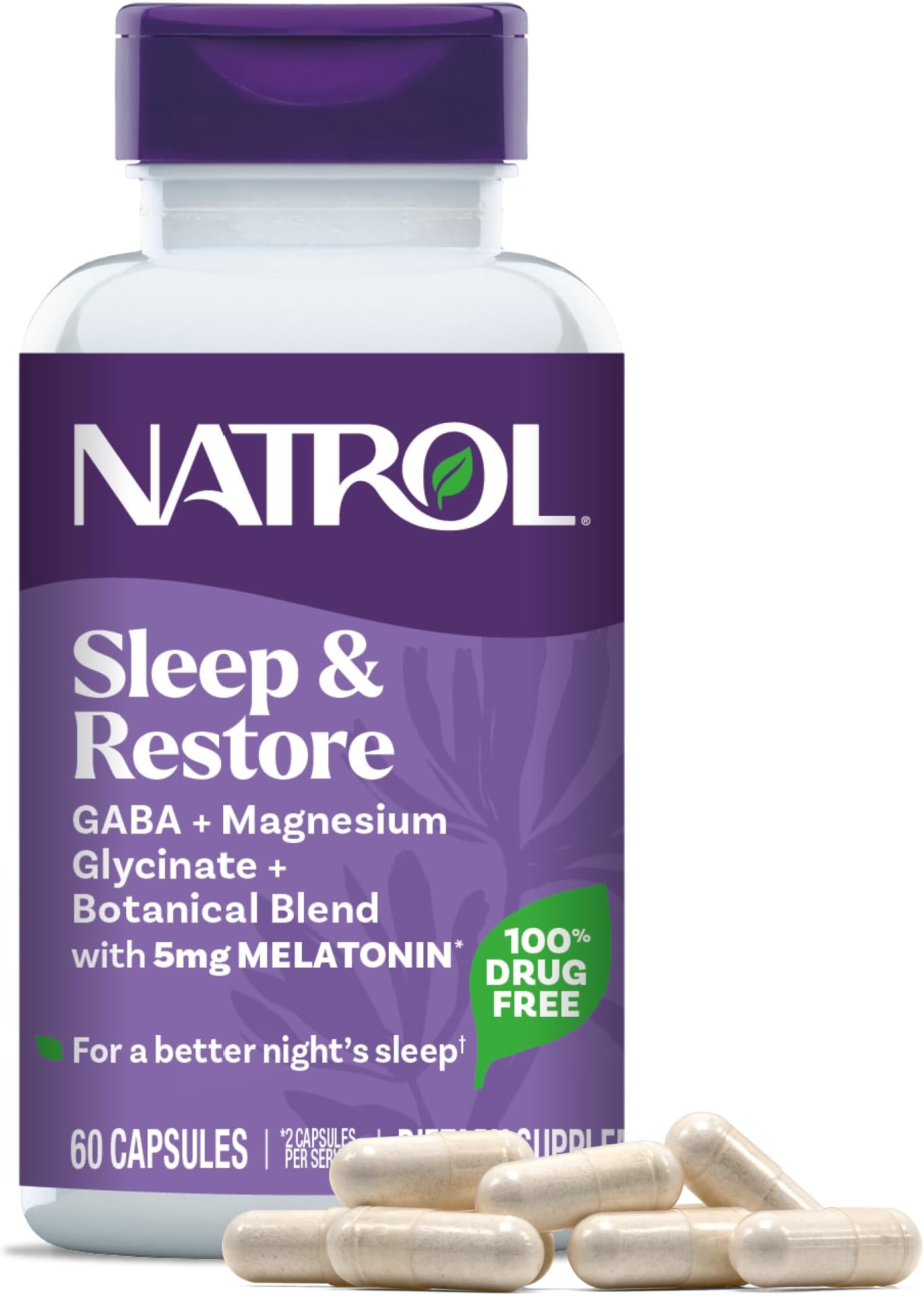 Amazon.com: Natrol Sleep & Restore Capsules - Calm Magnesium Glycinate ...