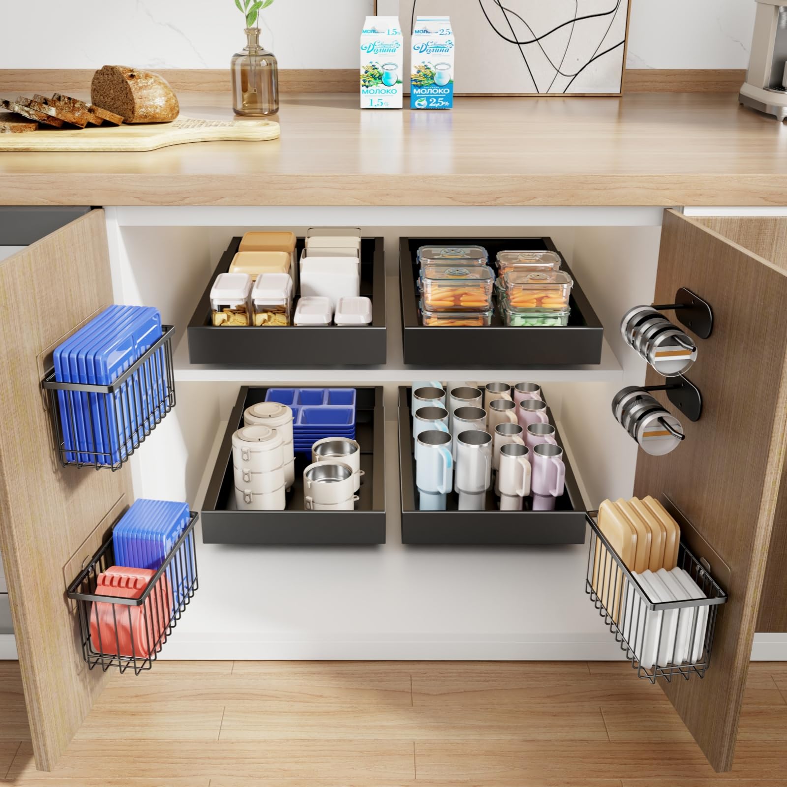 Amazon.com - Mustorn 2 Pack Expandable Pull Out Cabinet Organizer with ...