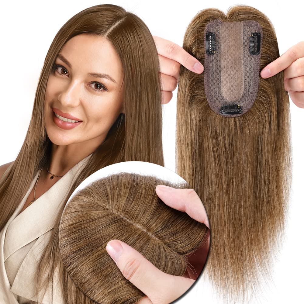 Amazon.com : MY-LADY Human Hair Toppers for Women Real Remy Hair 150% ...