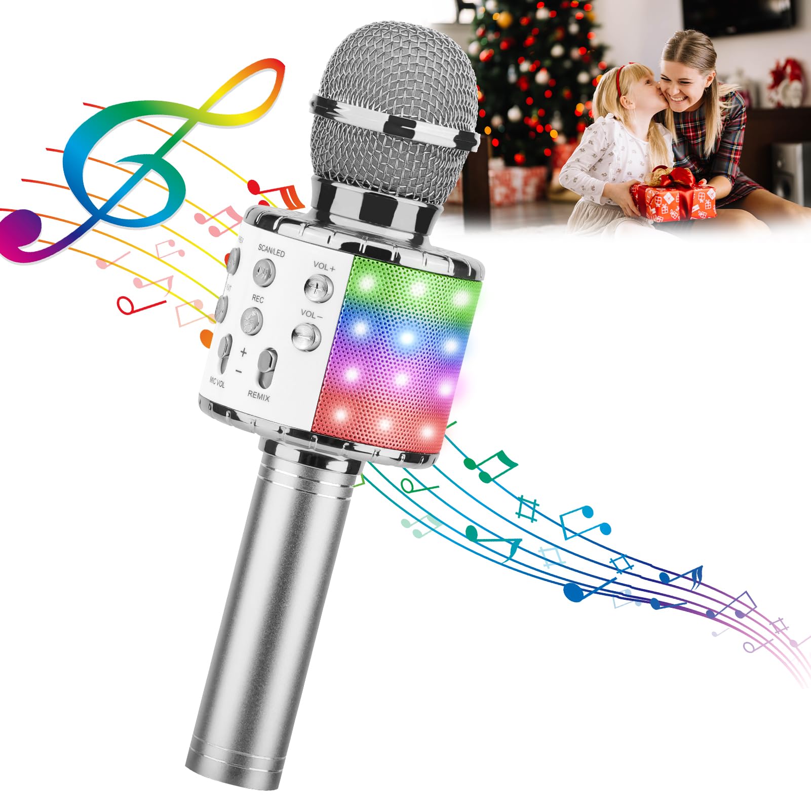 Snapklik.com : ShinePick Karaoke Microphone, 4 In 1 Wireless Microphone