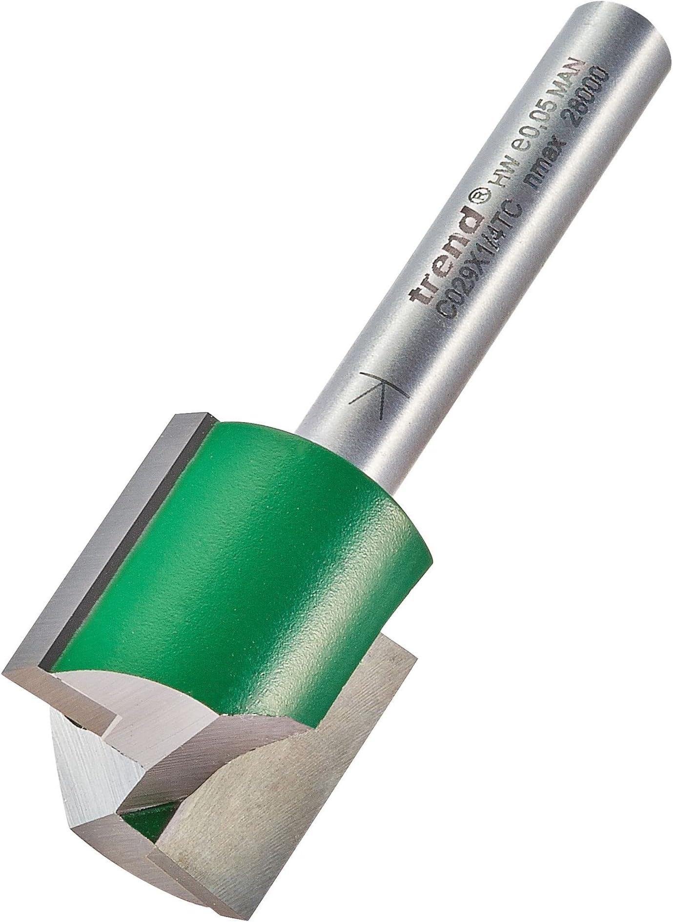 Trend CraftPro Straight Two Flute Router Cutter Bit, 1/4 Inch Shank, 19 ...