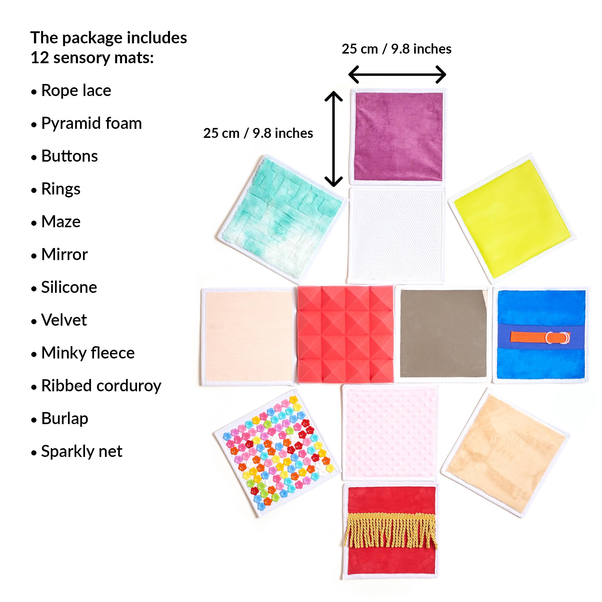Snapklik.com : Sensory Wall Panel For Kids 12 Pcs Sensory Squares ...