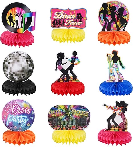 Amazon.com: 9pcs Disco Honeycomb Centerpieces 70s Disco Fever Party ...