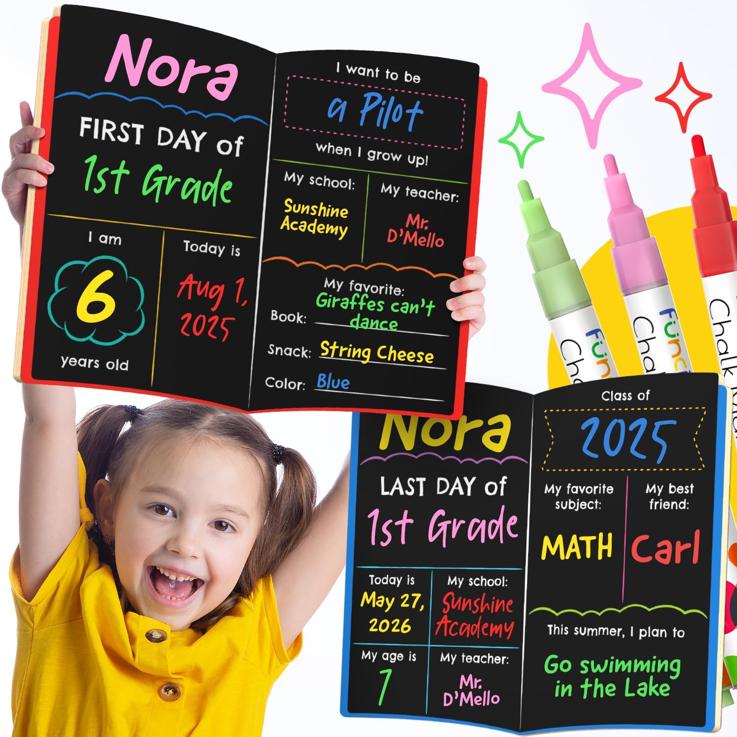 Snapklik.com : Chalkola My First Day Of School Sign Board